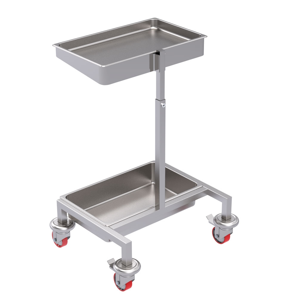 Stainless steel instrument trolley