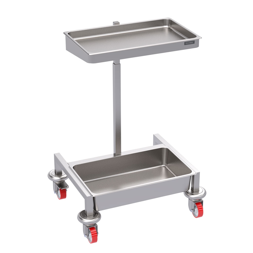 Stainless steel instrument trolley