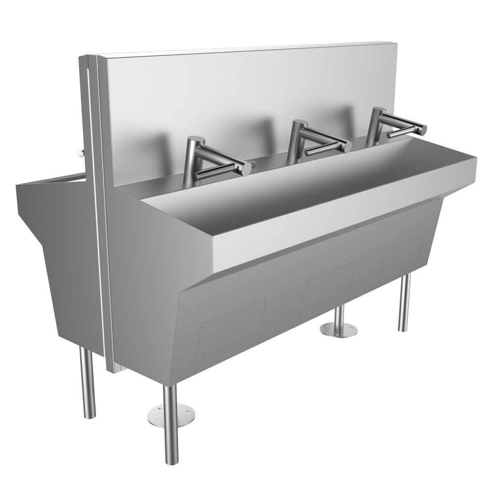 Basin Mounted Trough Stainless Steel Sink Island Featuring Dyson ...