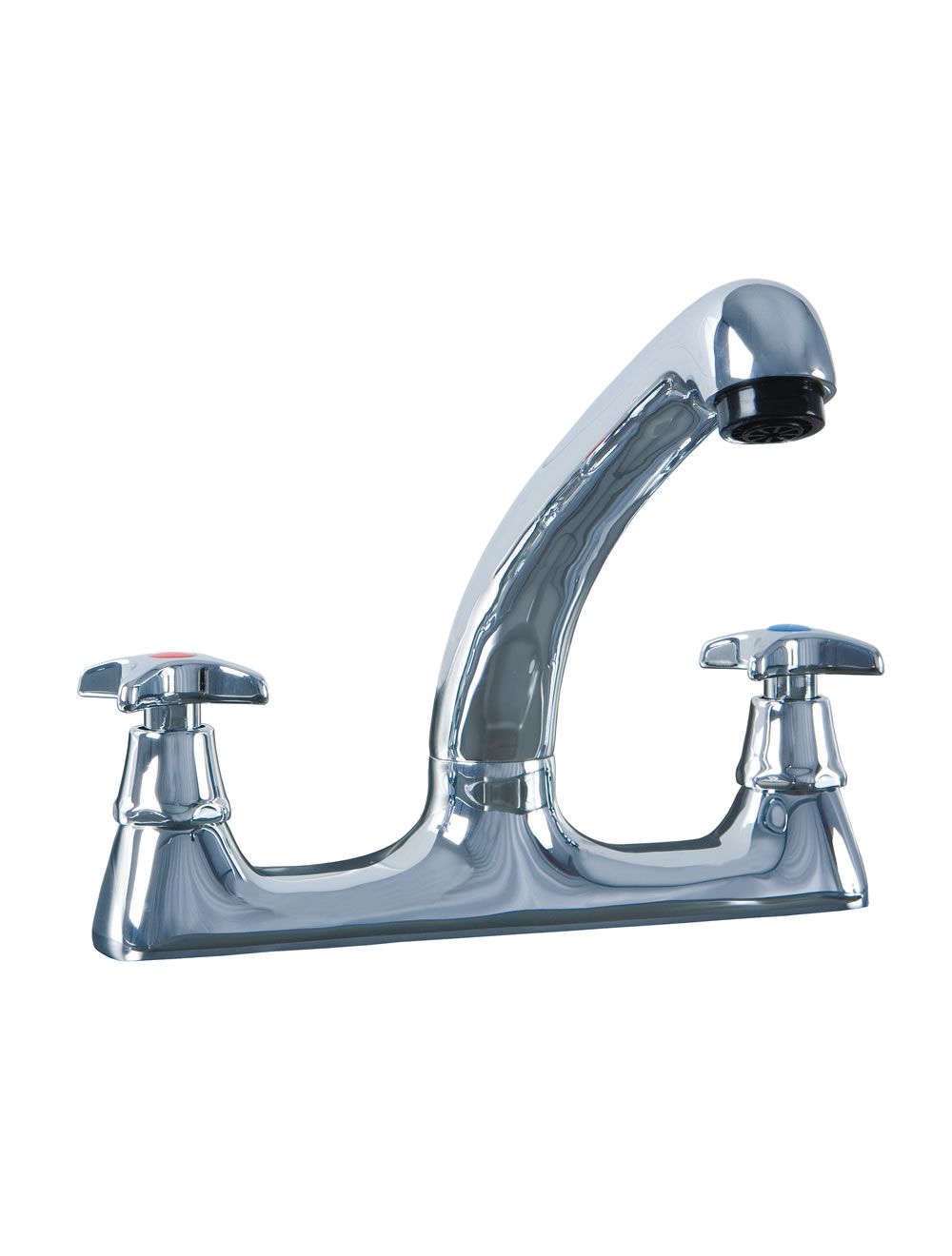 Chrome plated deck mounted taps