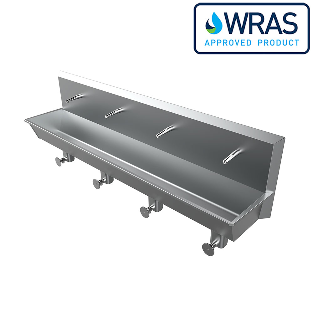 Knee Push Operated Stainless Steel Hand Wash Station Sink